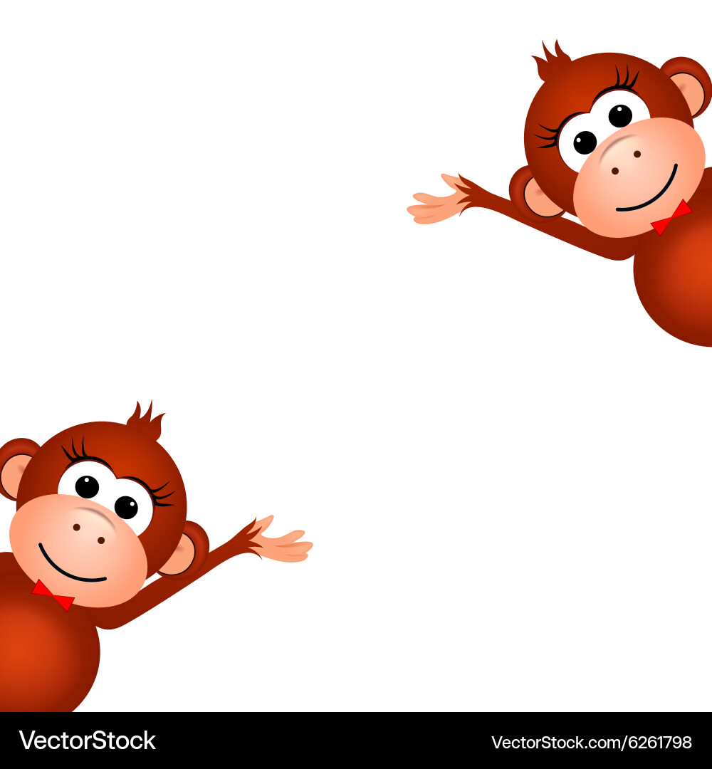 Two funny monkey Royalty Free Vector Image - VectorStock