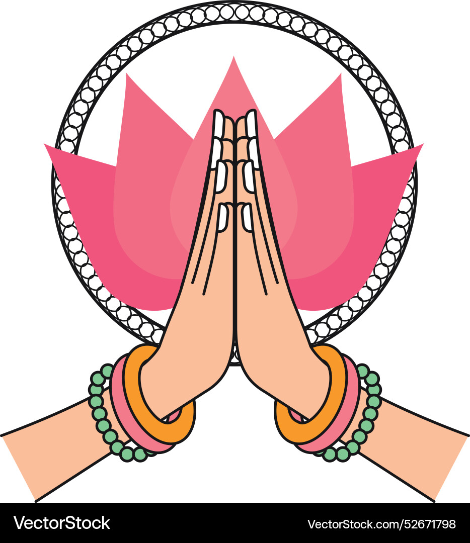Welcome hindu namaste hands Royalty Free Vector Image