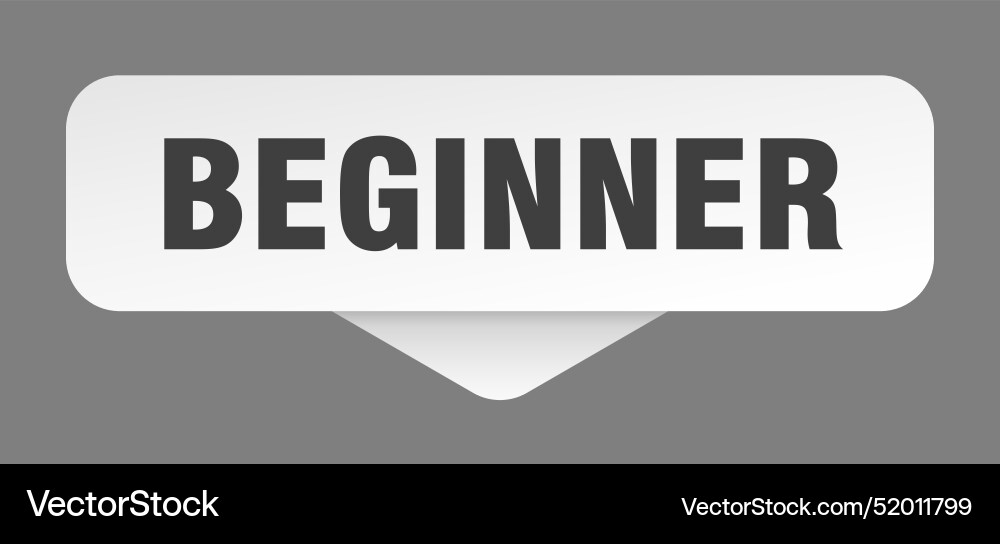 Beginner sticker sign isolated on gray Royalty Free Vector