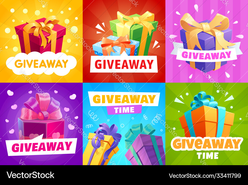 Gift Giveaway Event Posters Royalty Free Vector Image