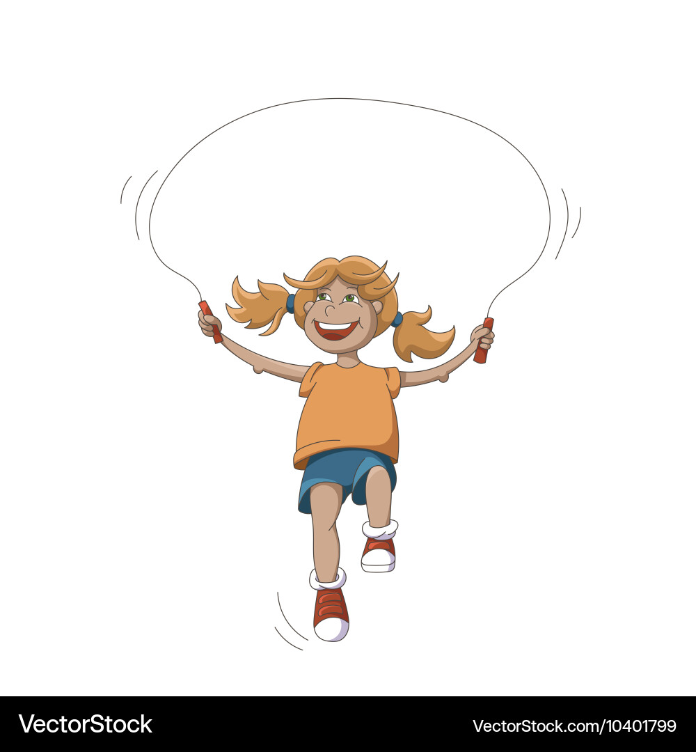 Girl with rope Royalty Free Vector Image - VectorStock