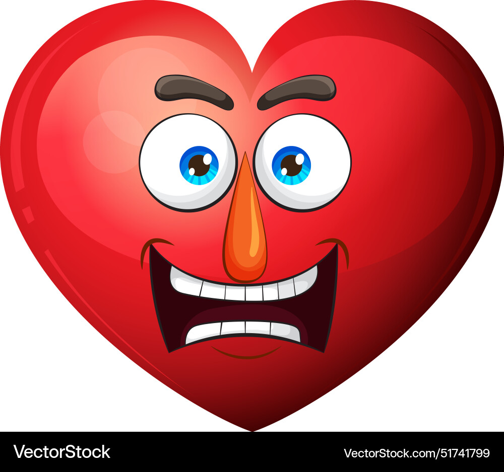 Heart-shaped character with a humorous face Vector Image