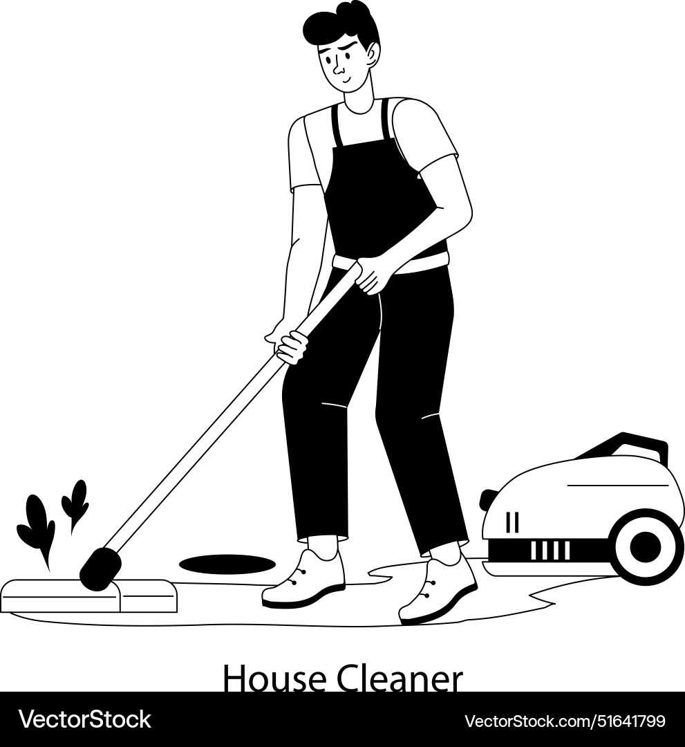 House cleaner Royalty Free Vector Image - VectorStock