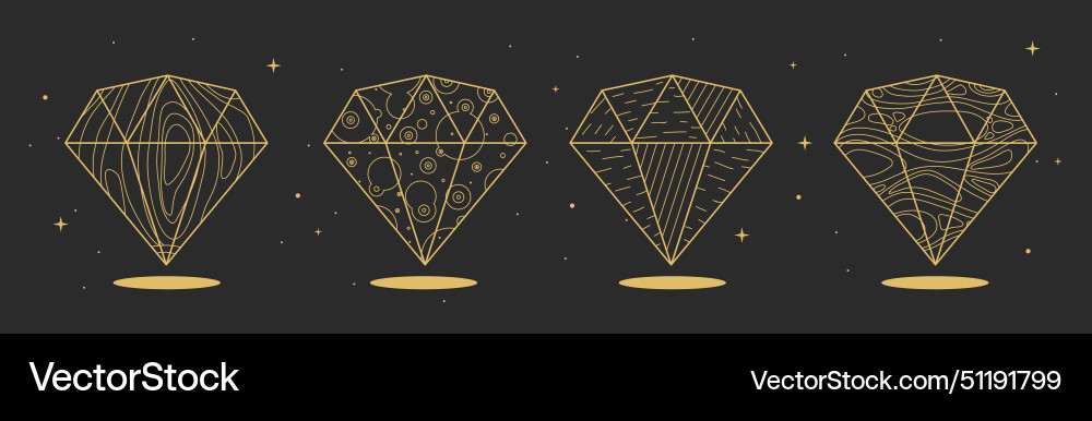 Modern magic witchcraft cards with diamonds Vector Image