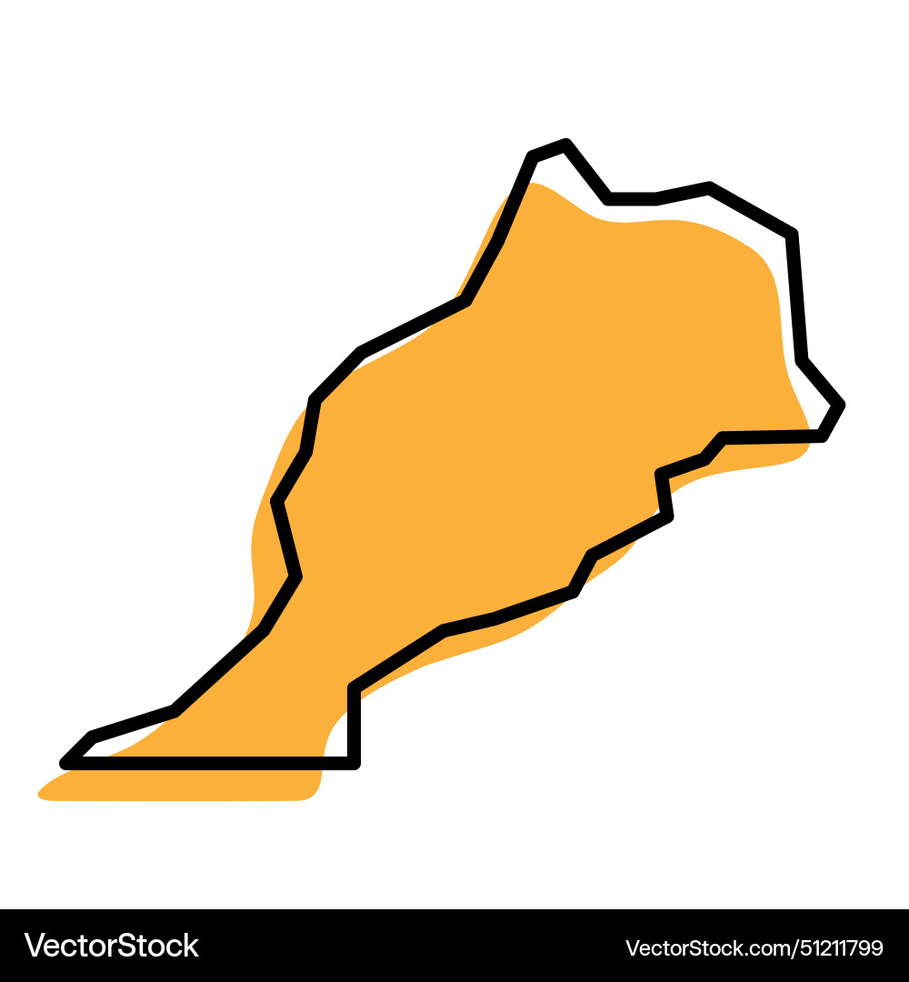 Morocco simplified map Royalty Free Vector Image