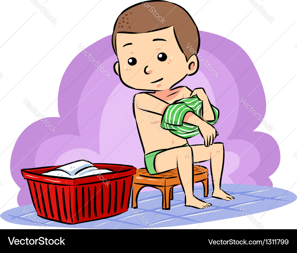 Prepare to take bath Royalty Free Vector Image