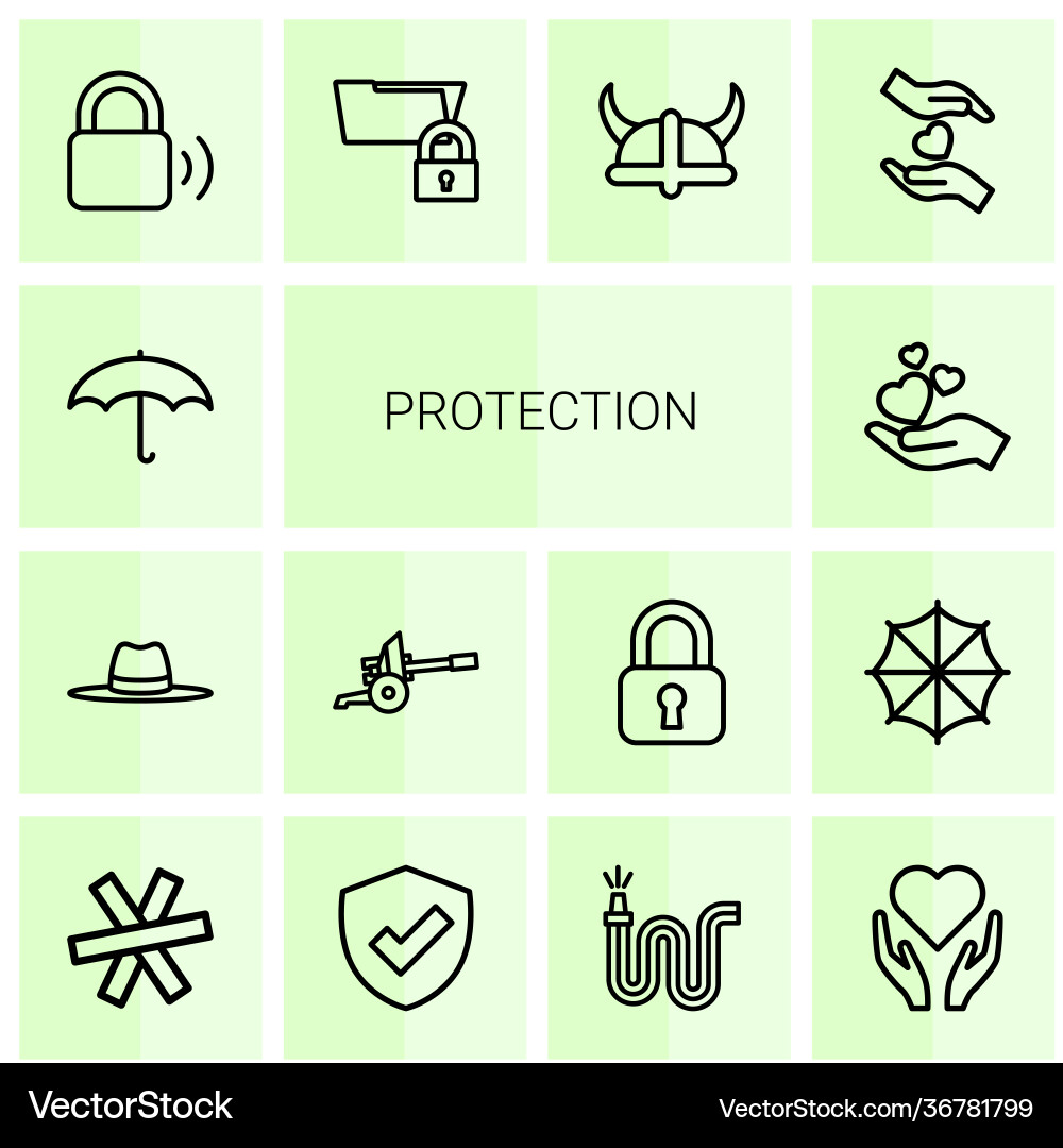 Schutz Icons Lizenzfreies Vektorbild - VectorStock