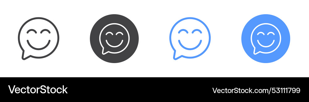 Reaction icon flat set in black and white color Vector Image