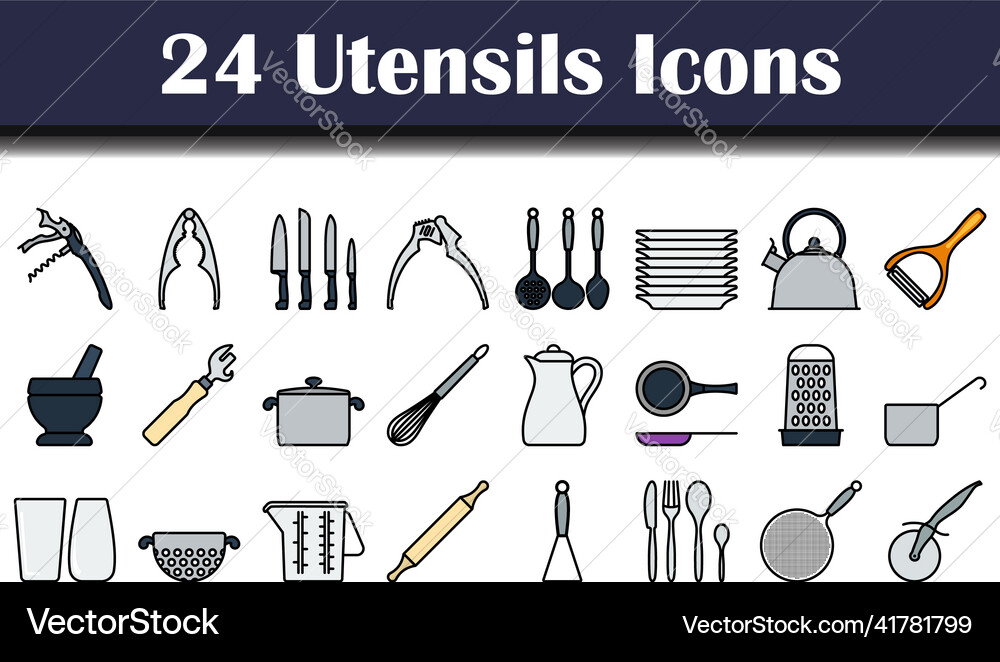 Utensils icon set Royalty Free Vector Image - VectorStock