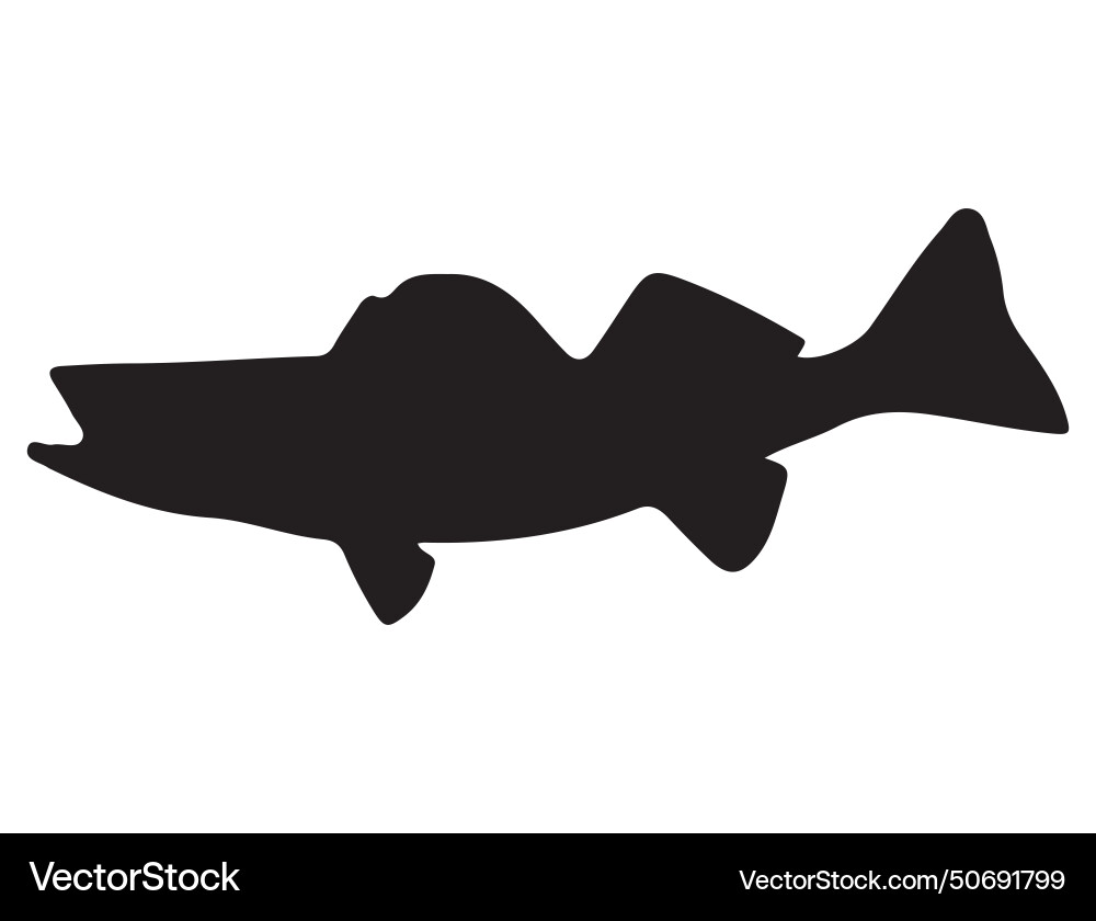 Walleye fish silhouette art Royalty Free Vector Image