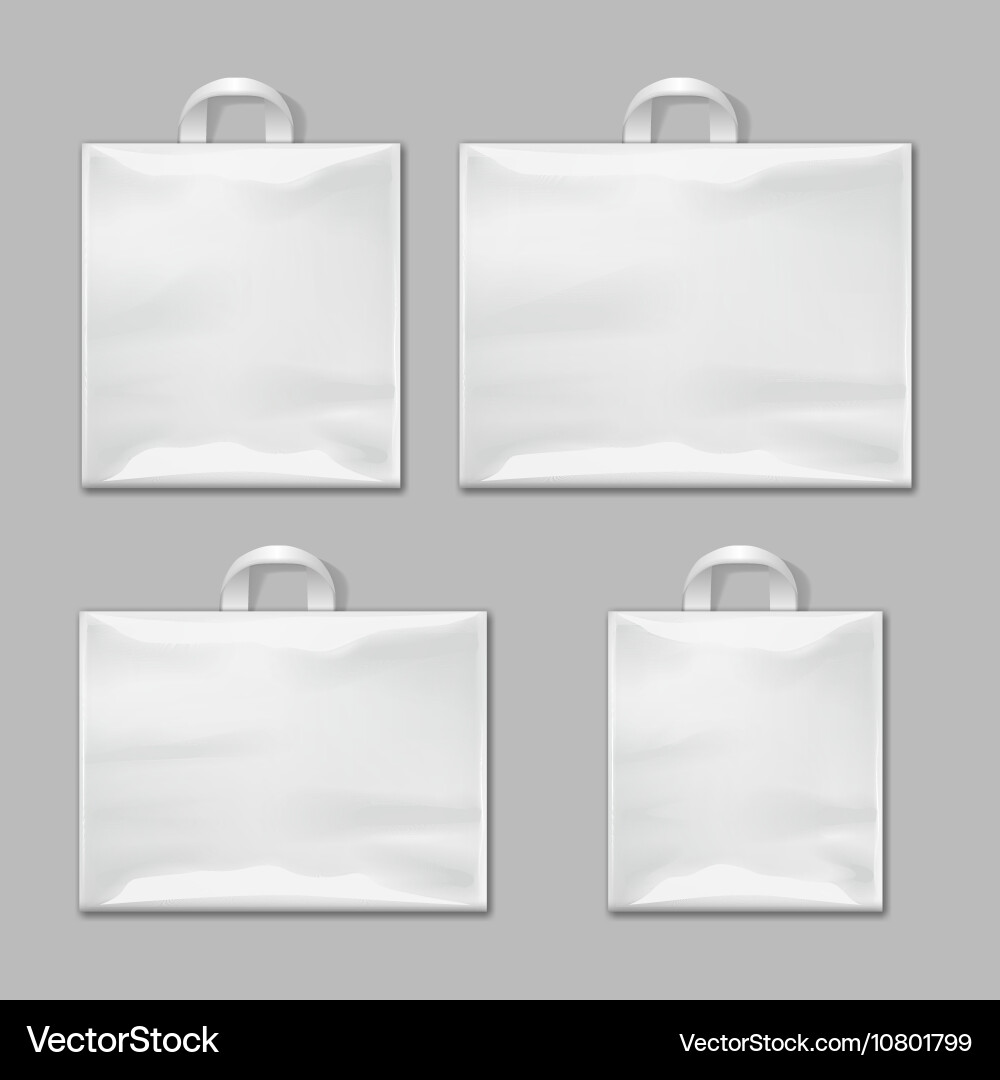 White empty reusable plastic shopping bags Vector Image