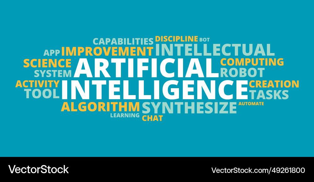 Artificial intelligence word cloud concept Vector Image