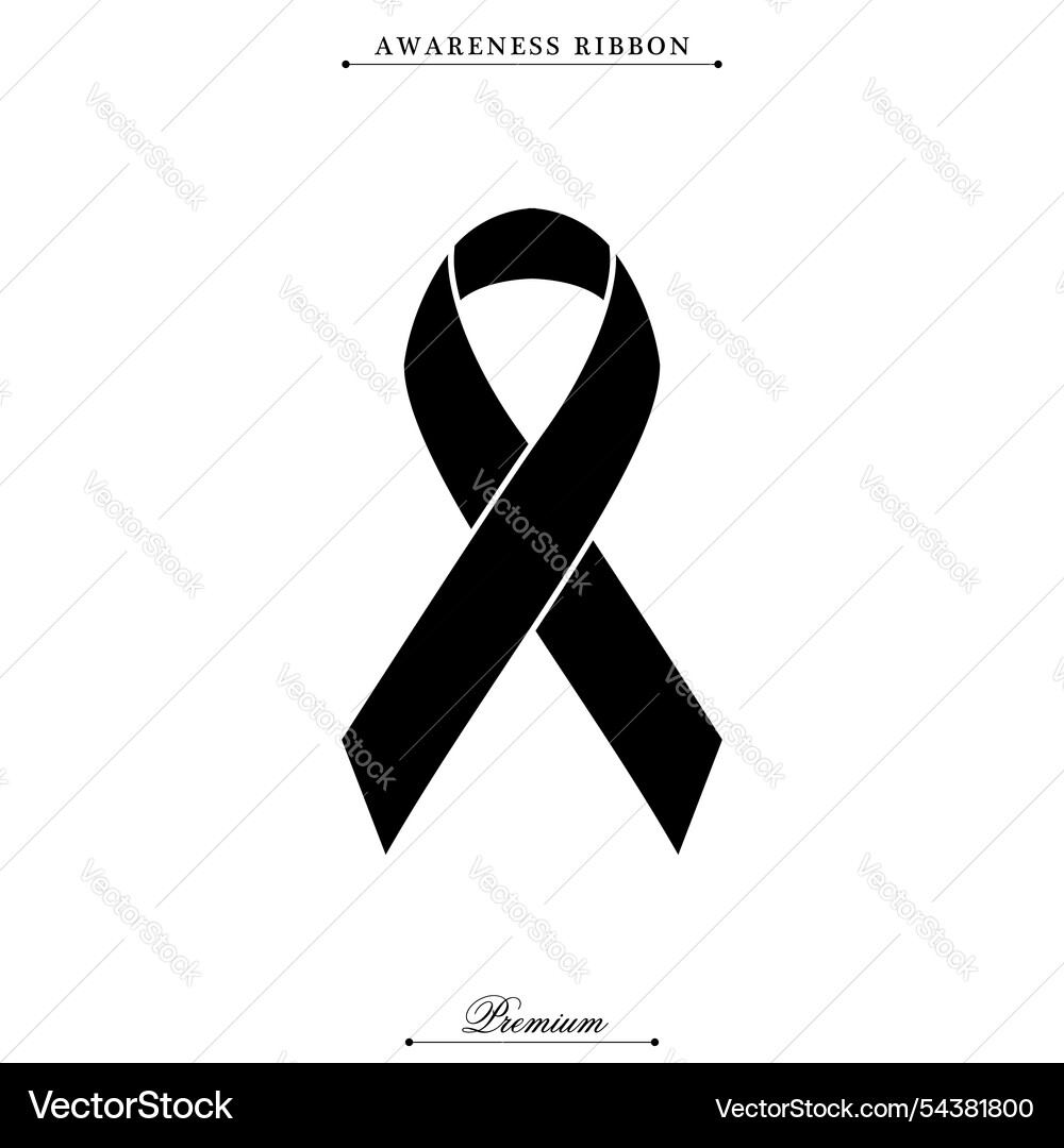 Awareness ribbon element design mourning sign Vector Image