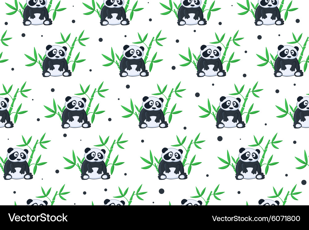 Cartoon panda pattern Royalty Free Vector Image