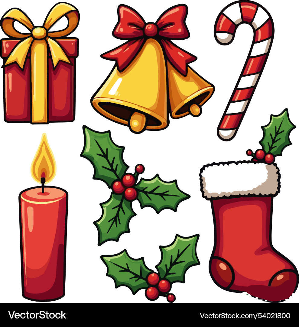 Christmas symbols Royalty Free Vector Image - VectorStock