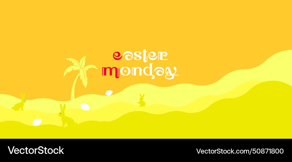 Easter monday red and white text design Royalty Free Vector