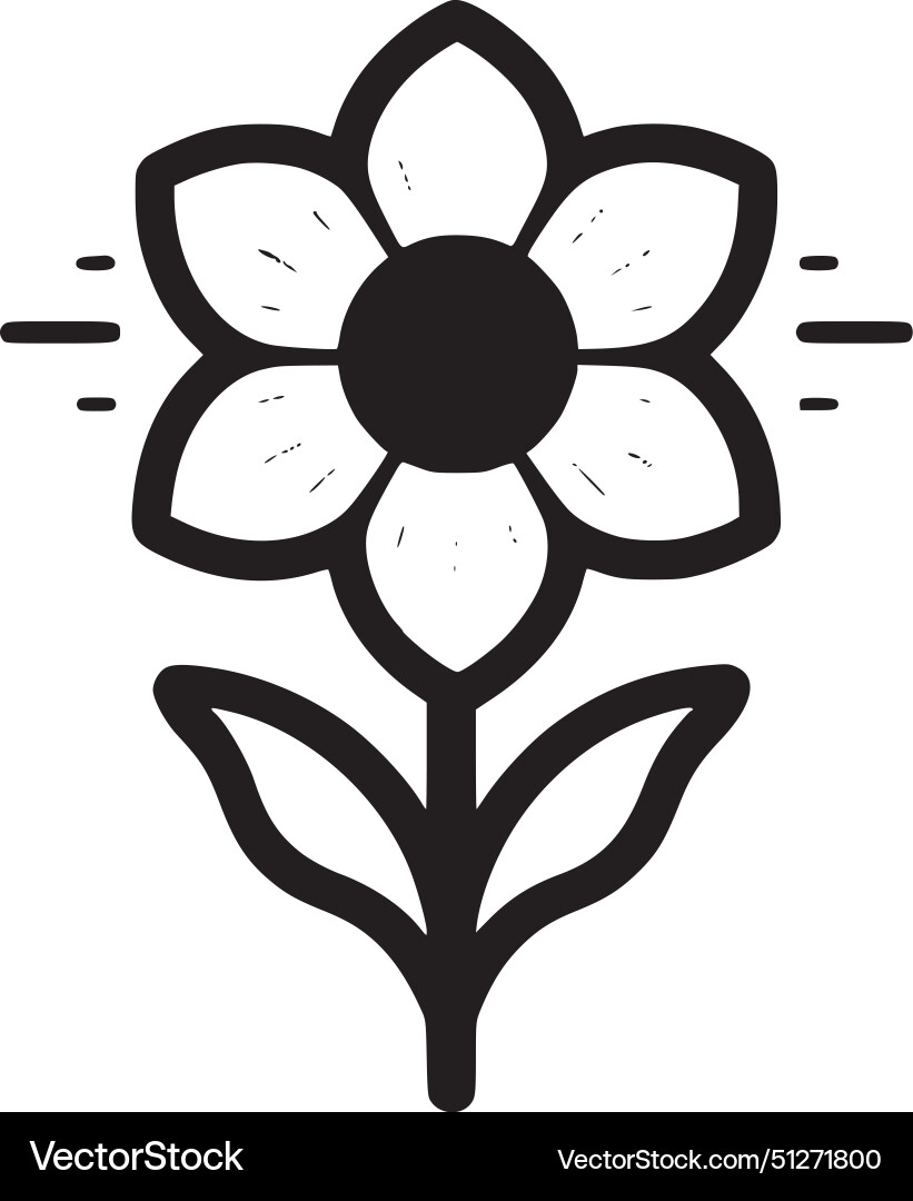 Flower - black and white isolated icon Royalty Free Vector