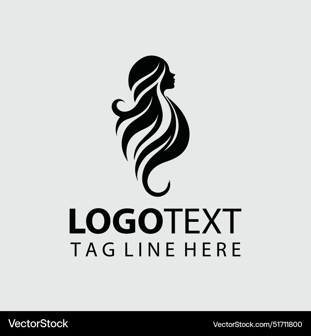 Lady hair logo Royalty Free Vector Image - VectorStock