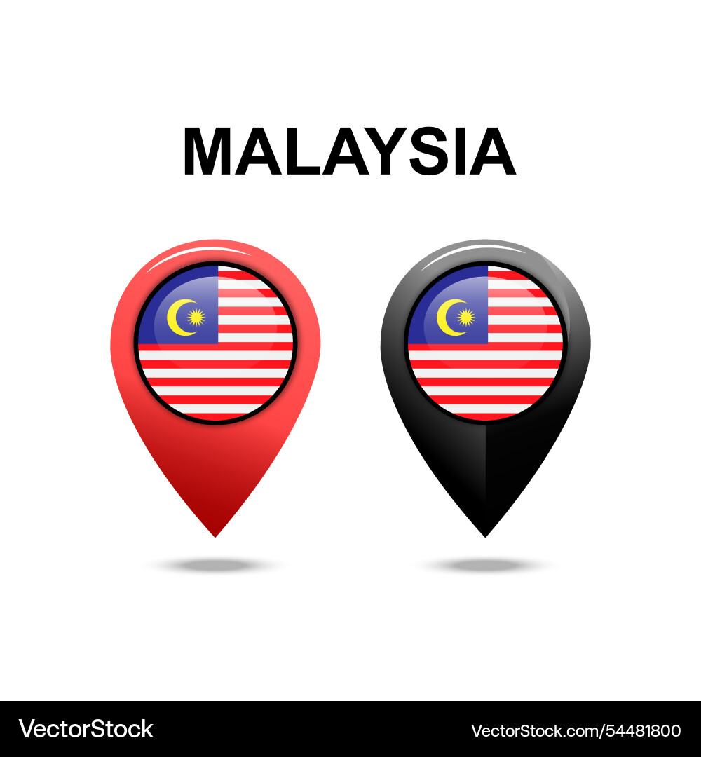 Malaysia location icon flag Royalty Free Vector Image