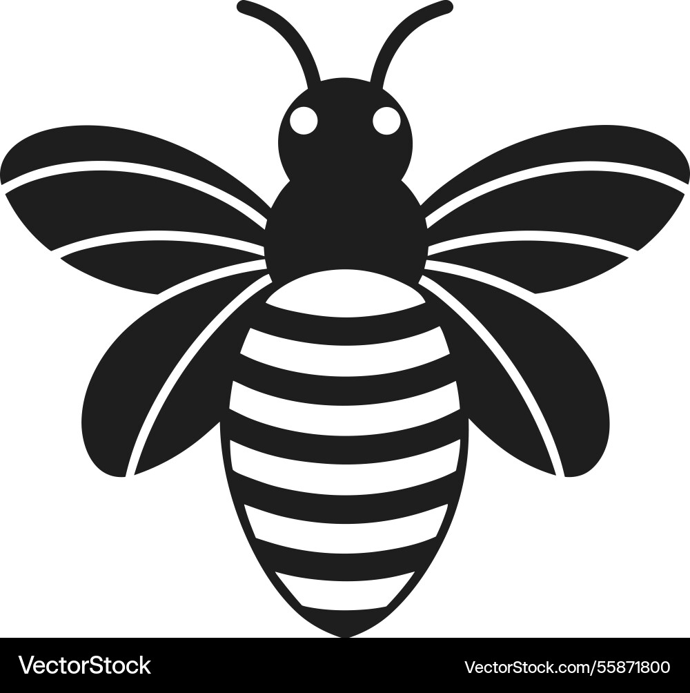 Stylized bee silhouette - minimalist spring Vector Image