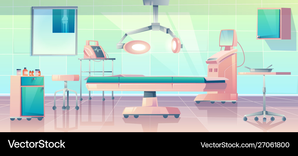 Surgery room operating with medical equipment Vector Image