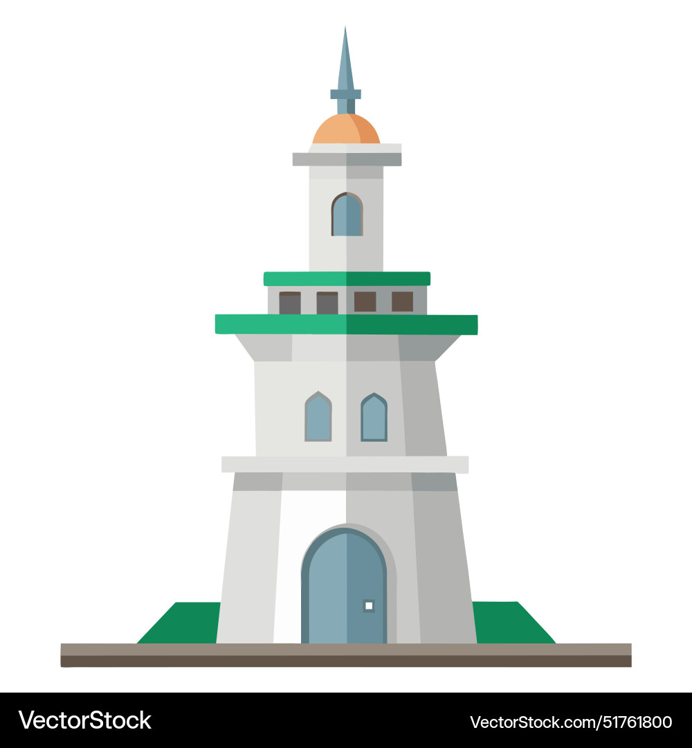 Tower flat on white background Royalty Free Vector Image