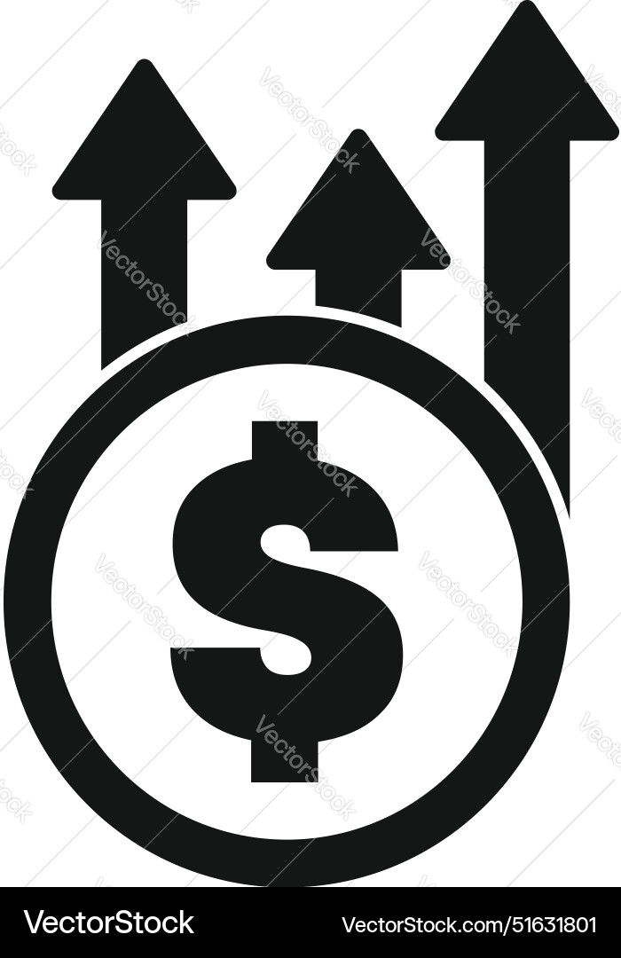 Dollar-Zeichen zunehmend angeben steigenden Gewinn Vector Image