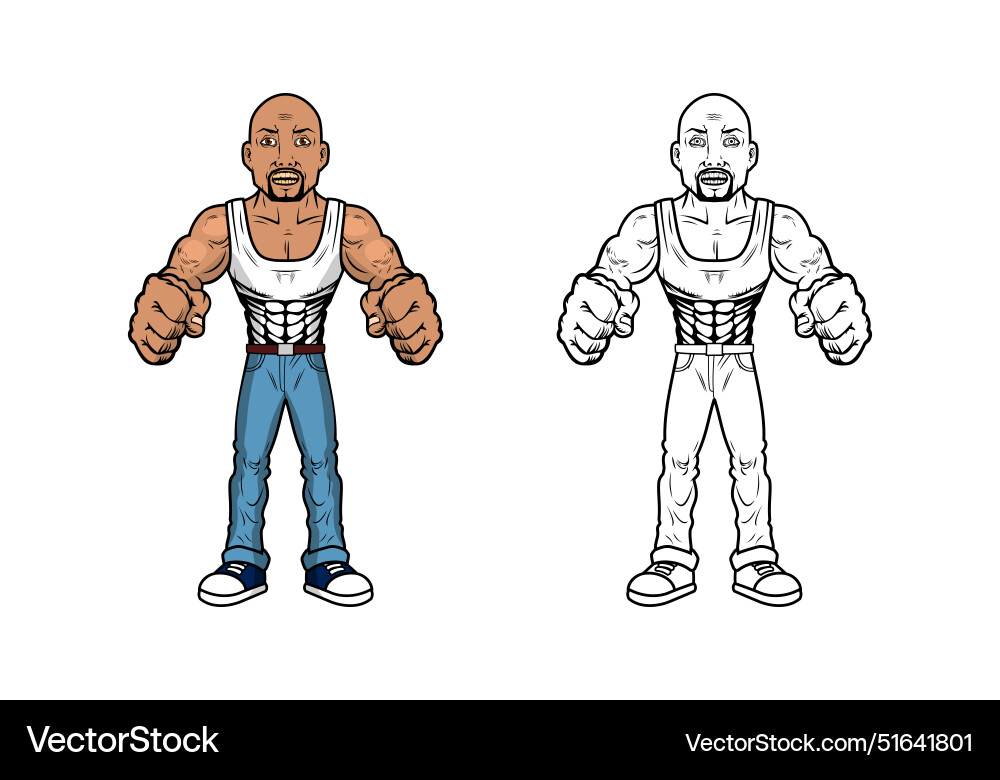 Fighter character design Royalty Free Vector Image
