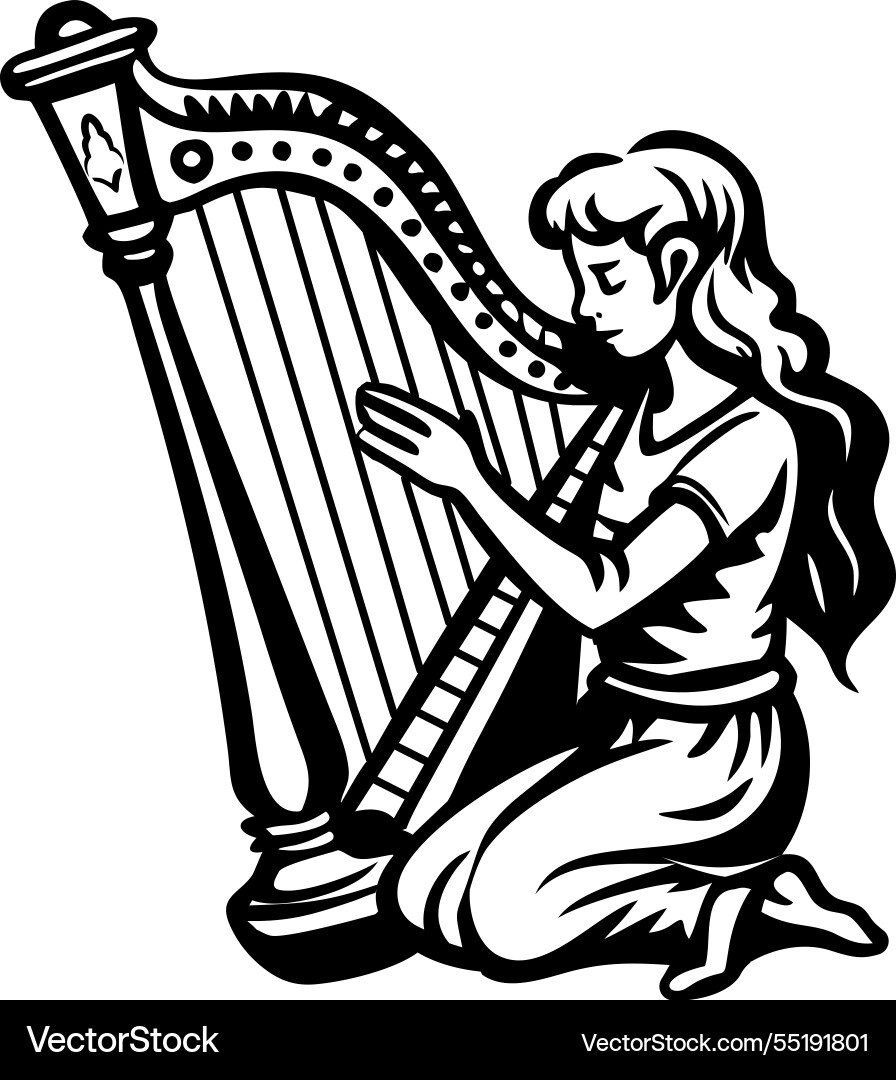 Harpist Royalty Free Vector Image - VectorStock