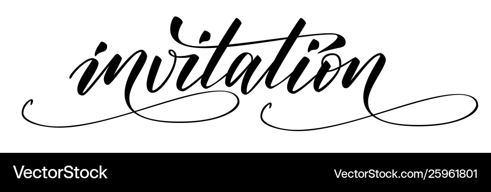 Modern Brush Calligraphy Wedding Invitation Vector Image