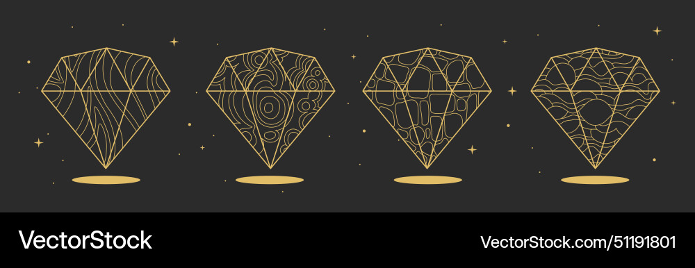 Modern magic witchcraft cards with diamonds Vector Image