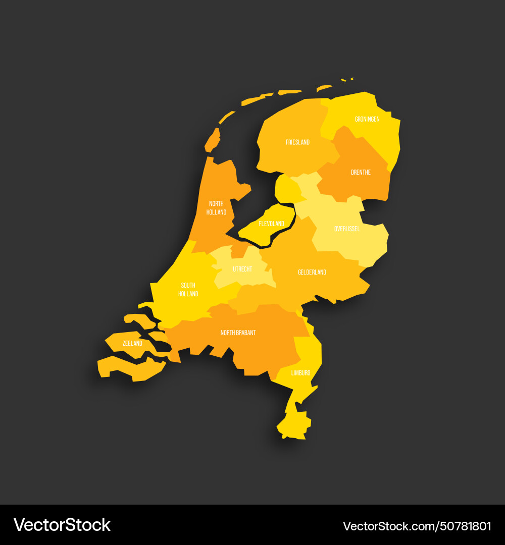 Netherlands political map of administrative Vector Image