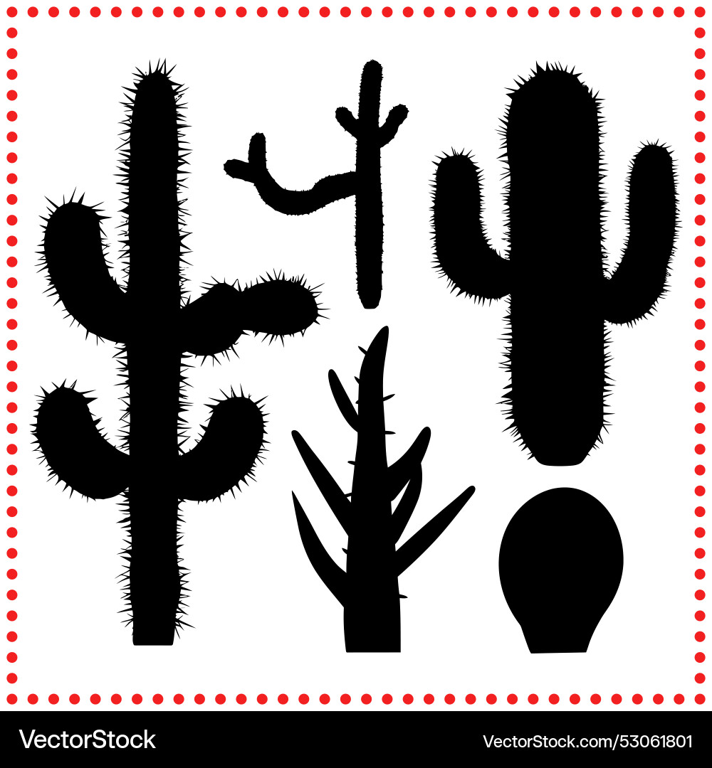 Stylized southwestern cactus silhouette Royalty Free Vector
