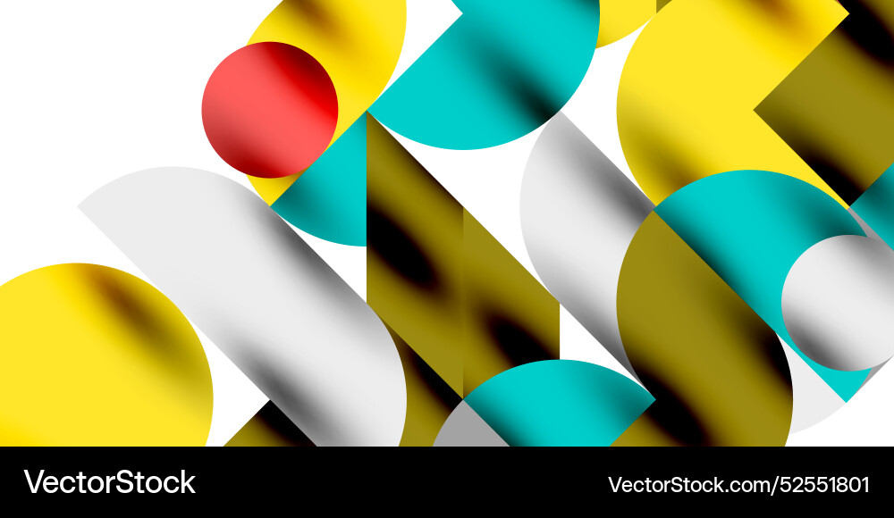 Tech minimal circular shapes geometric art Vector Image