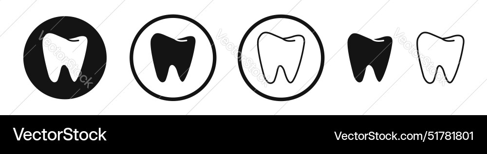 Teeth line icon set Royalty Free Vector Image - VectorStock