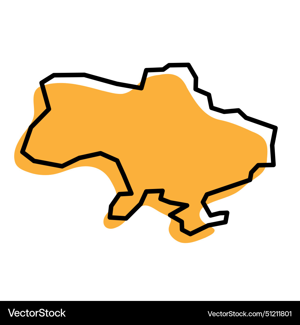 Ukraine simplified map Royalty Free Vector Image