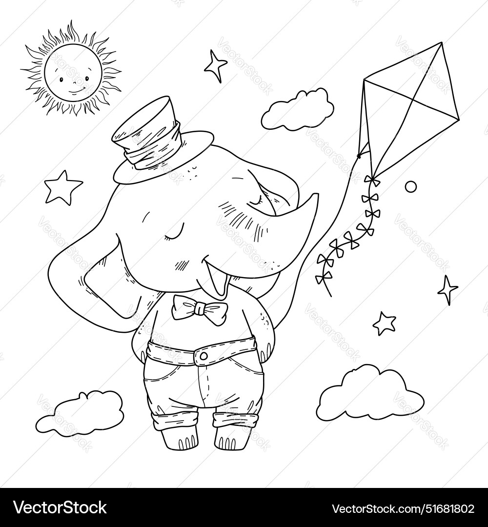 A cute elephant boy Royalty Free Vector Image - VectorStock