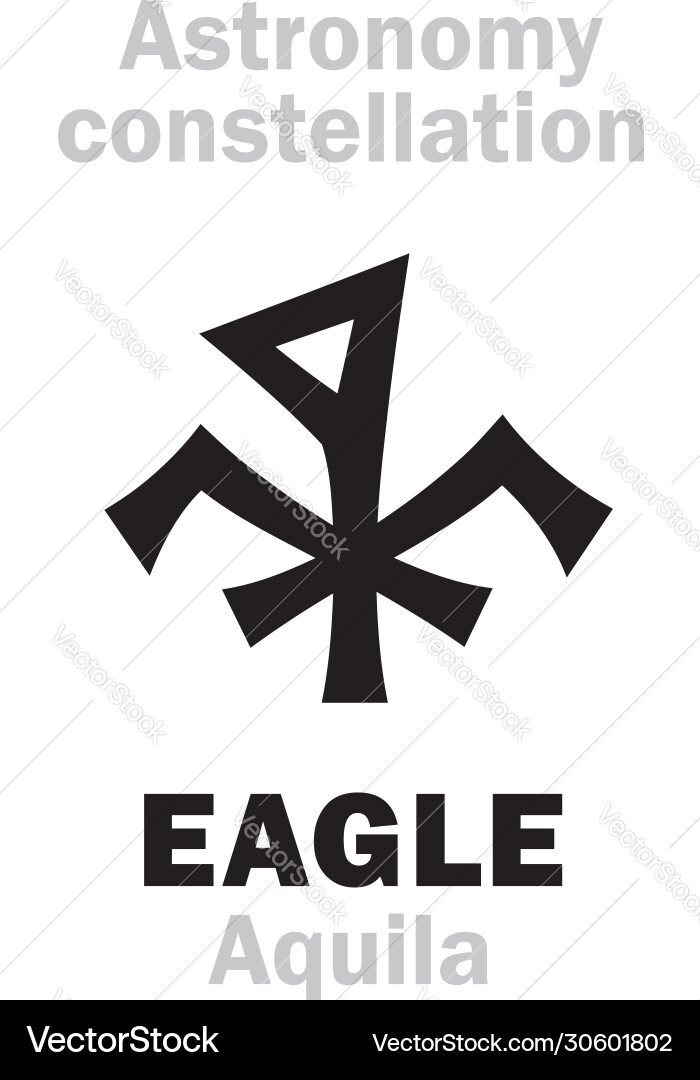 Astrology eagle aquila constellation Royalty Free Vector