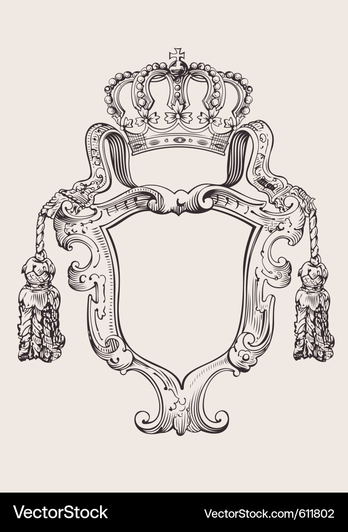 Baroque Crown Emblem Royalty Free Vector Image