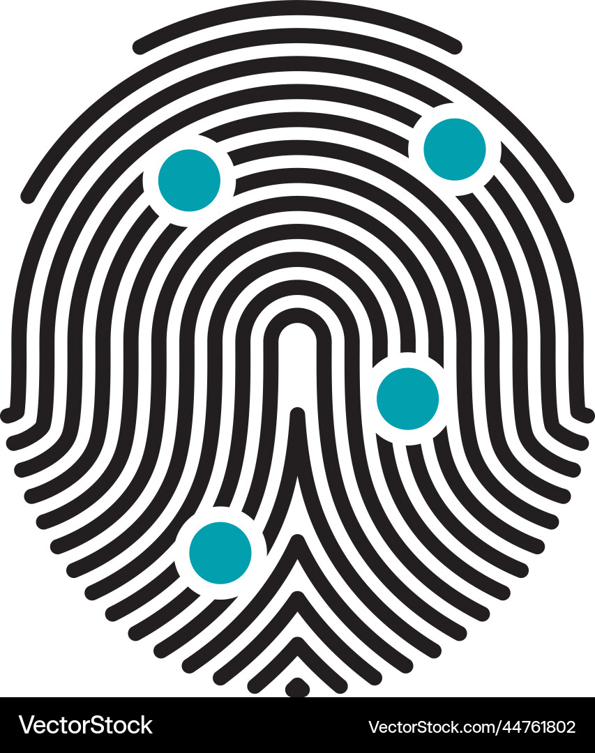 Biometric data authenfication fingerprint scaning Vector Image