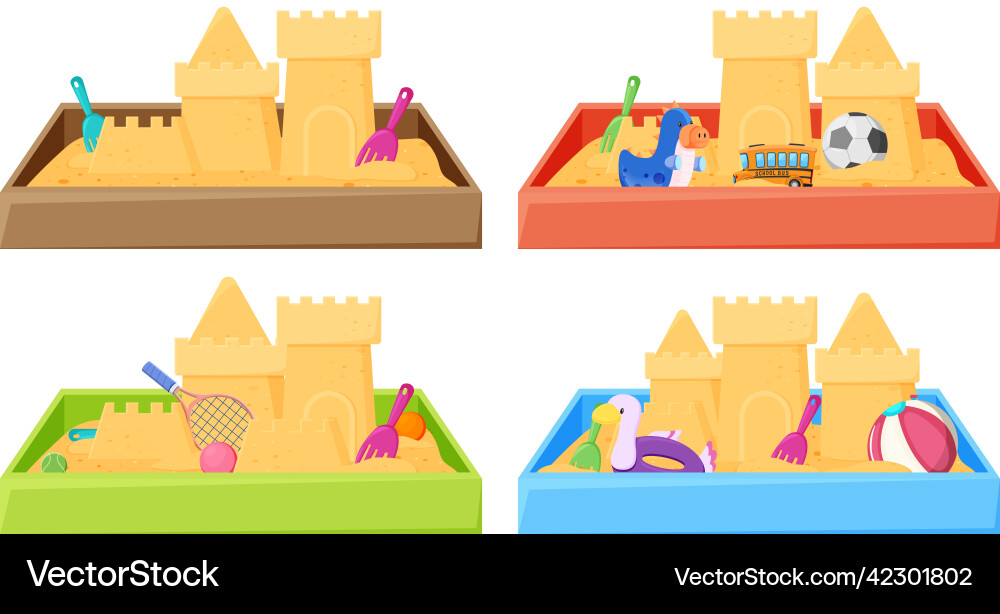 Children sand pit on white background Royalty Free Vector