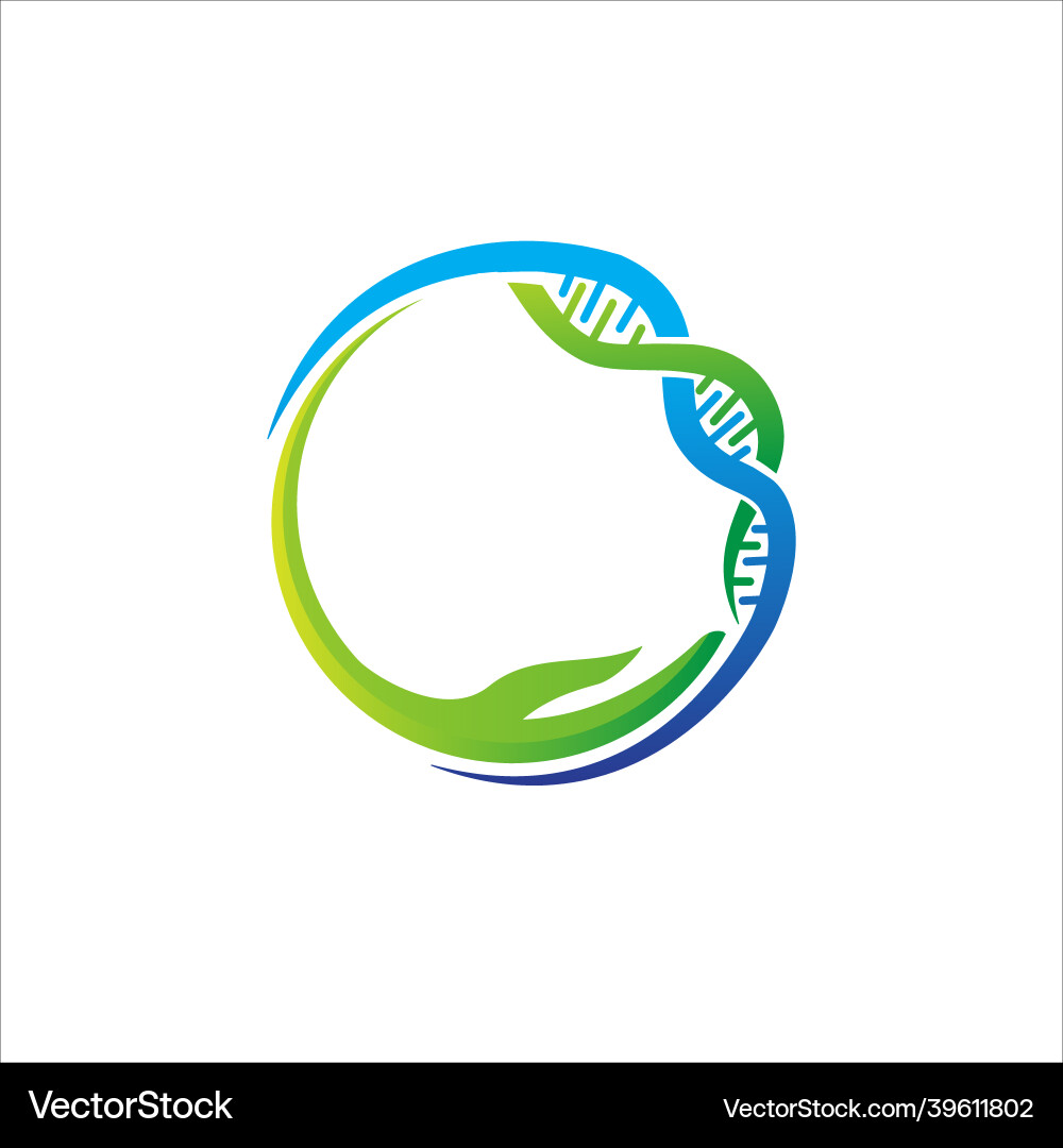 Circle dna care logo designs simple modern Vector Image