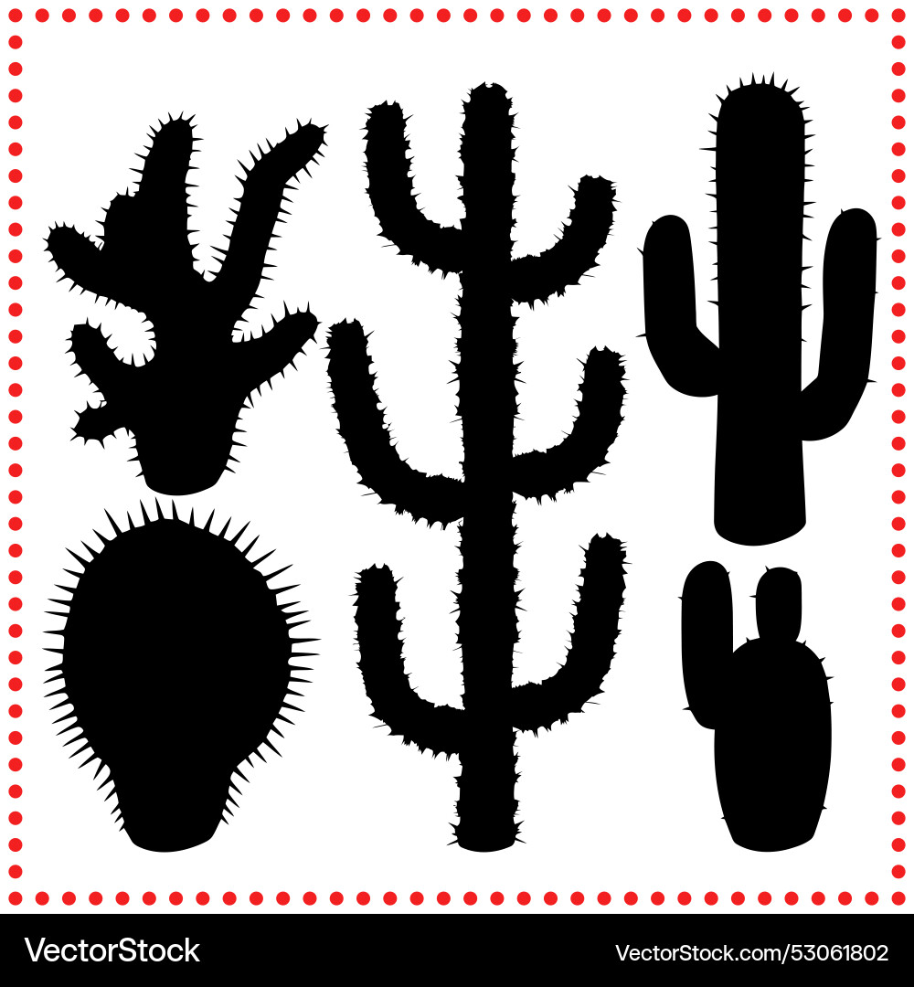 Classic cactus design collection great Royalty Free Vector