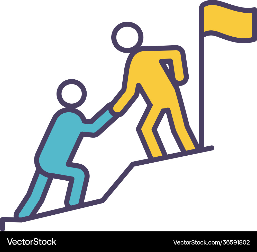 Coaching rgb color icon Royalty Free Vector Image