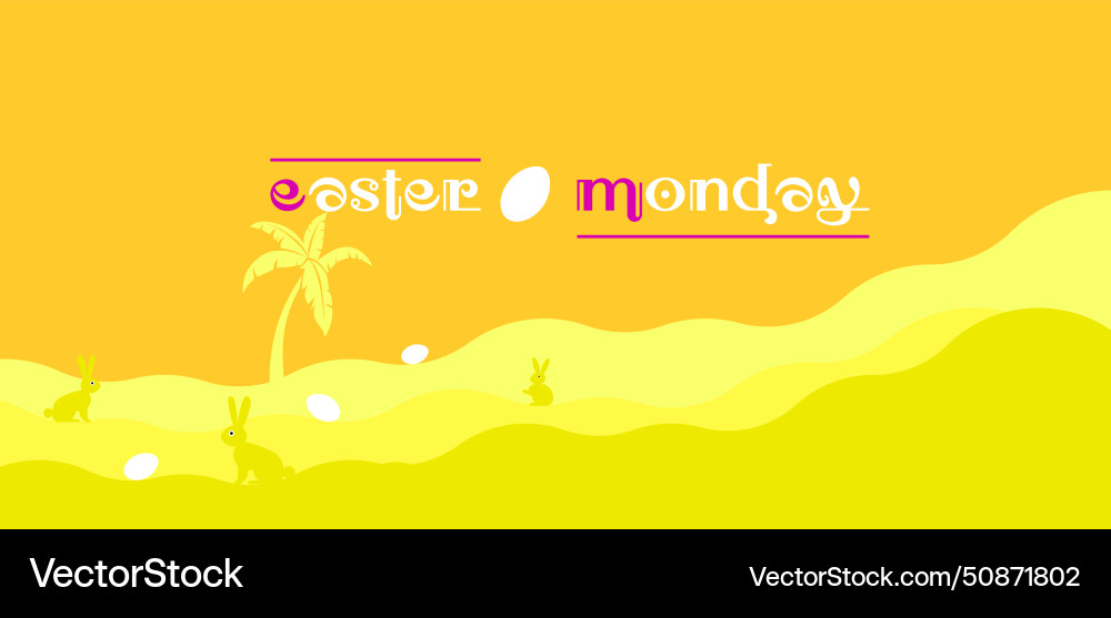 Easter monday parple and white text design Vector Image