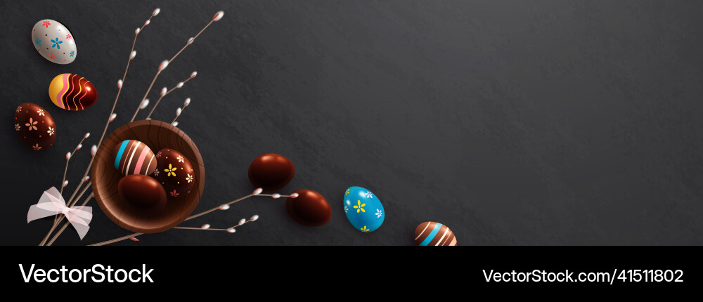 Easter still life composition Royalty Free Vector Image