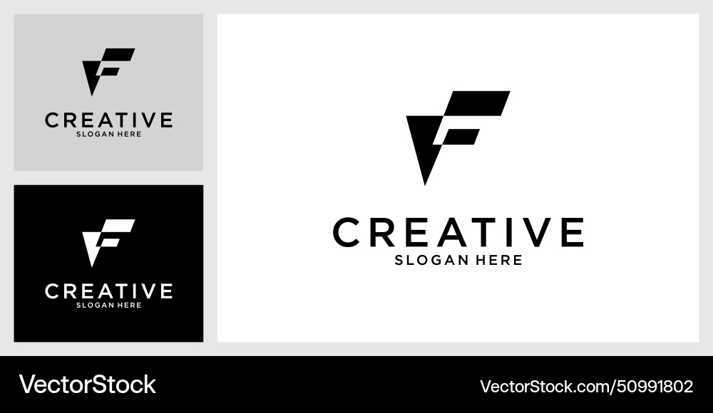 F initial letter logo design template Royalty Free Vector