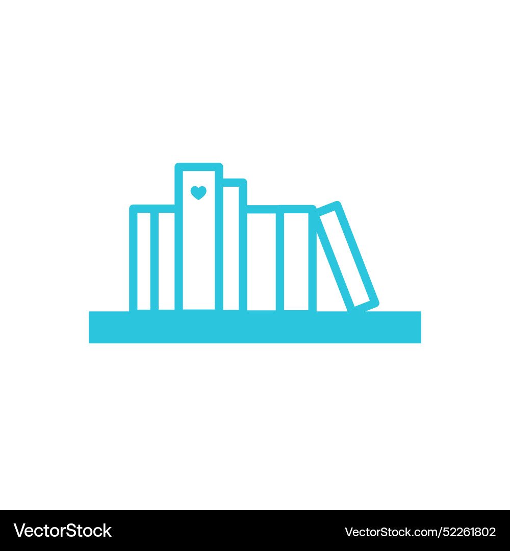 Isolated Bookshelf Icon Royalty Free Vector Image