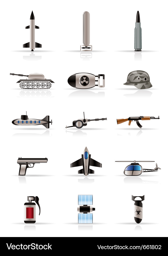 Military Weapon Icons - Diverse Arsenal Royalty Free Vector