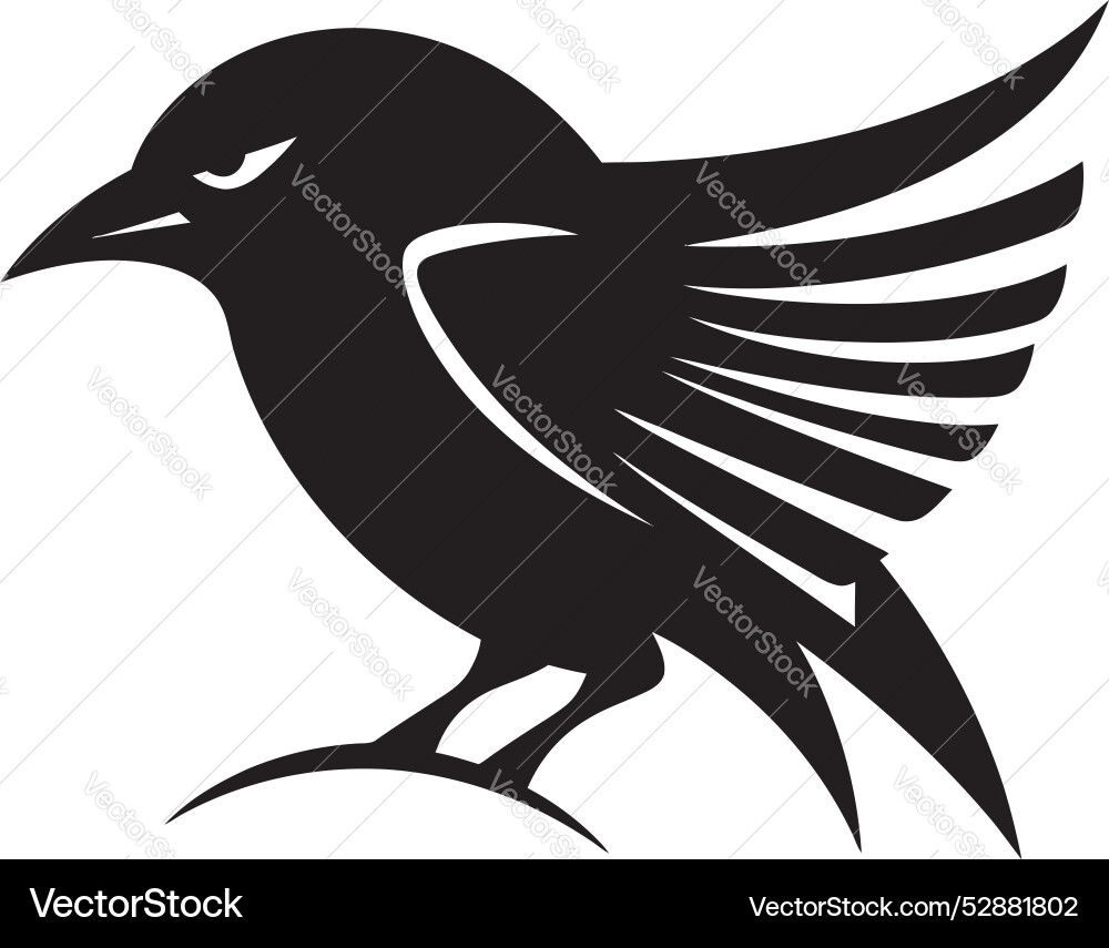 Phoenix rising logo raptor silhouette Royalty Free Vector